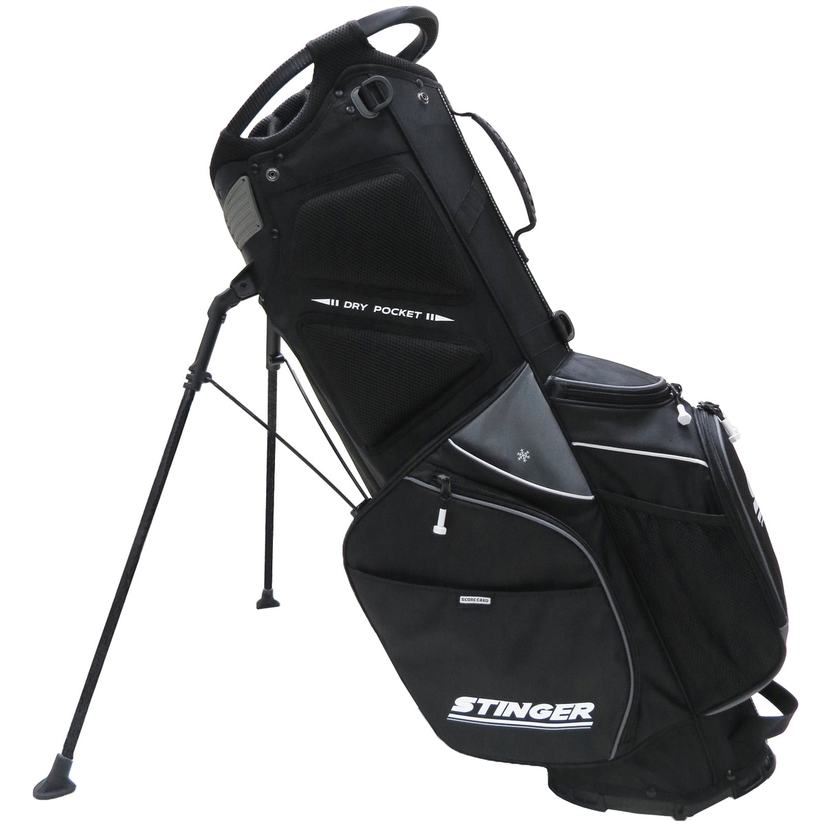 Hybrid Stand Bag - Black/White | Stinger Golf Products