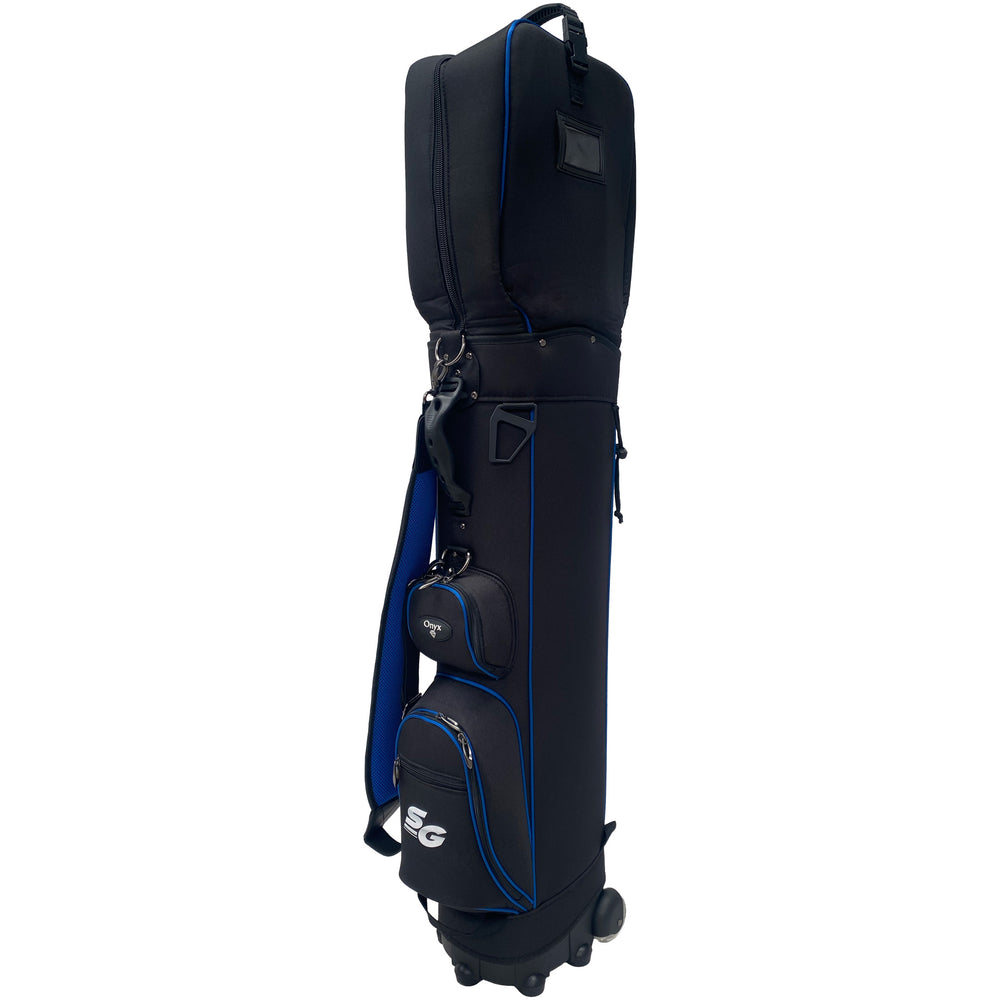Onyx Roller Golf Travel Bag on Wheels – Black/Blue | Stinger Golf Products