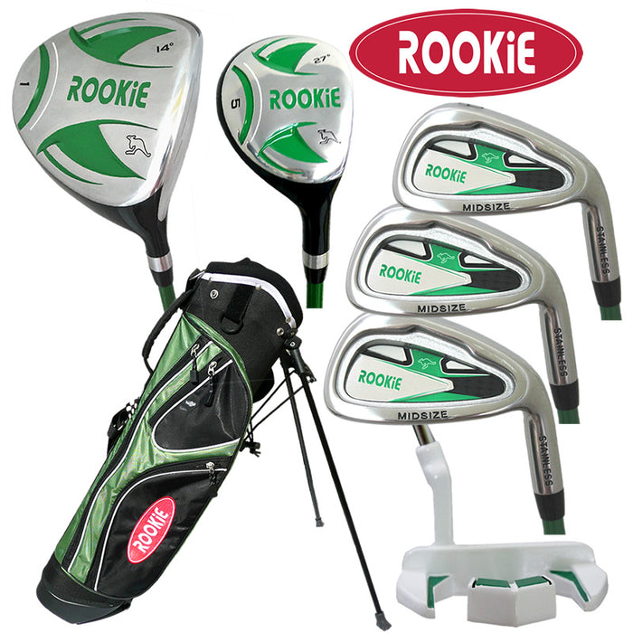 Rookie Kids Golf Set RH | 7 Piece Green 7 to 10 YRS | Stinger Golf Products