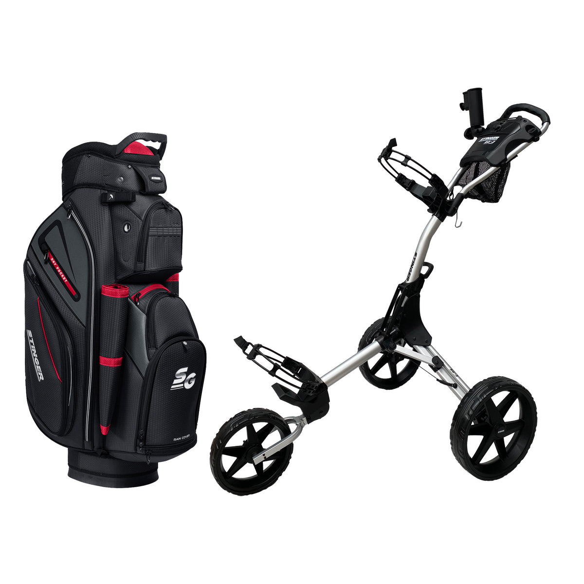 Stinger SG-2 Compact Golf Buggy & Golf Bag Bundle | Stinger Golf Products
