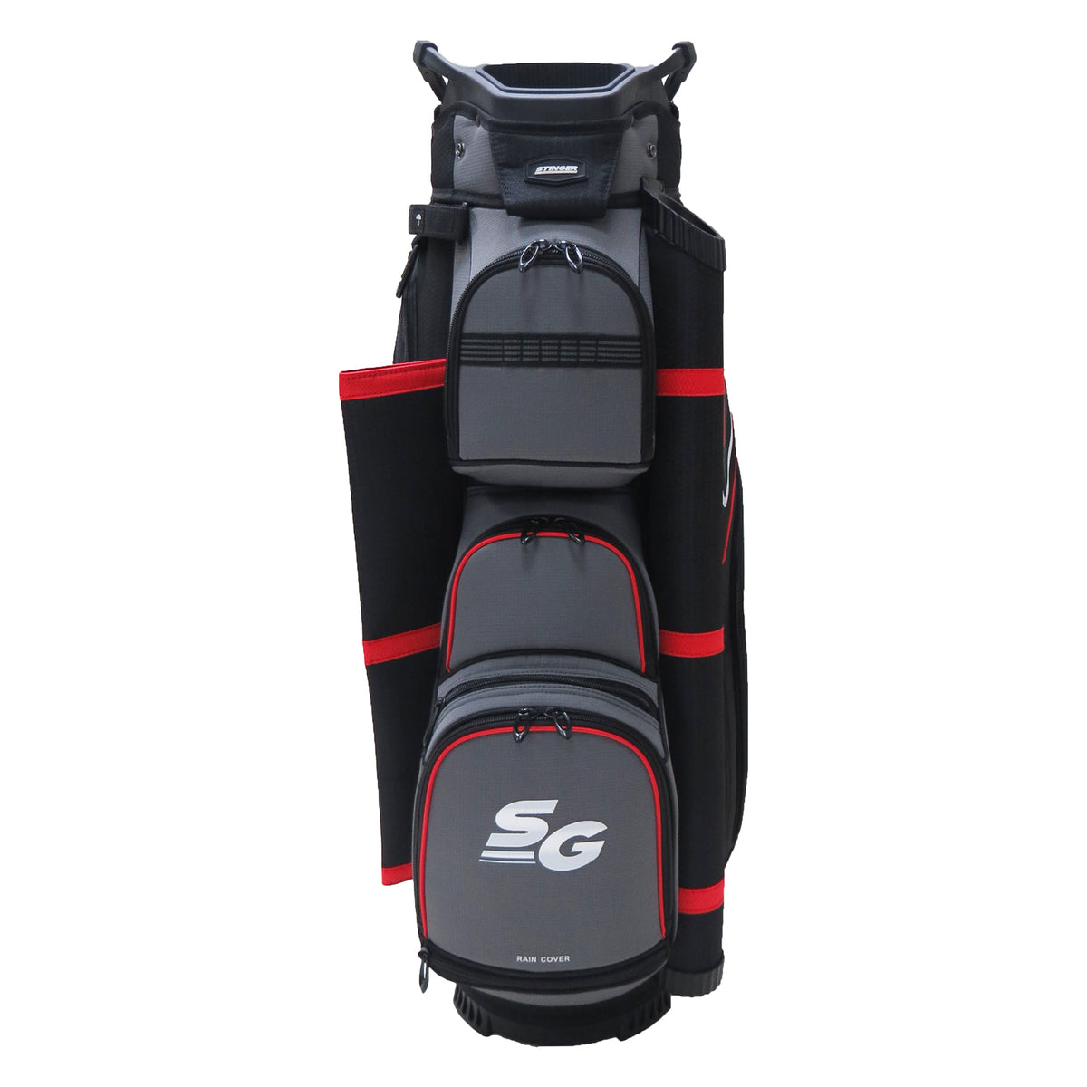 Premium Cart Bag - Red / Charcoal | Stinger Golf Products